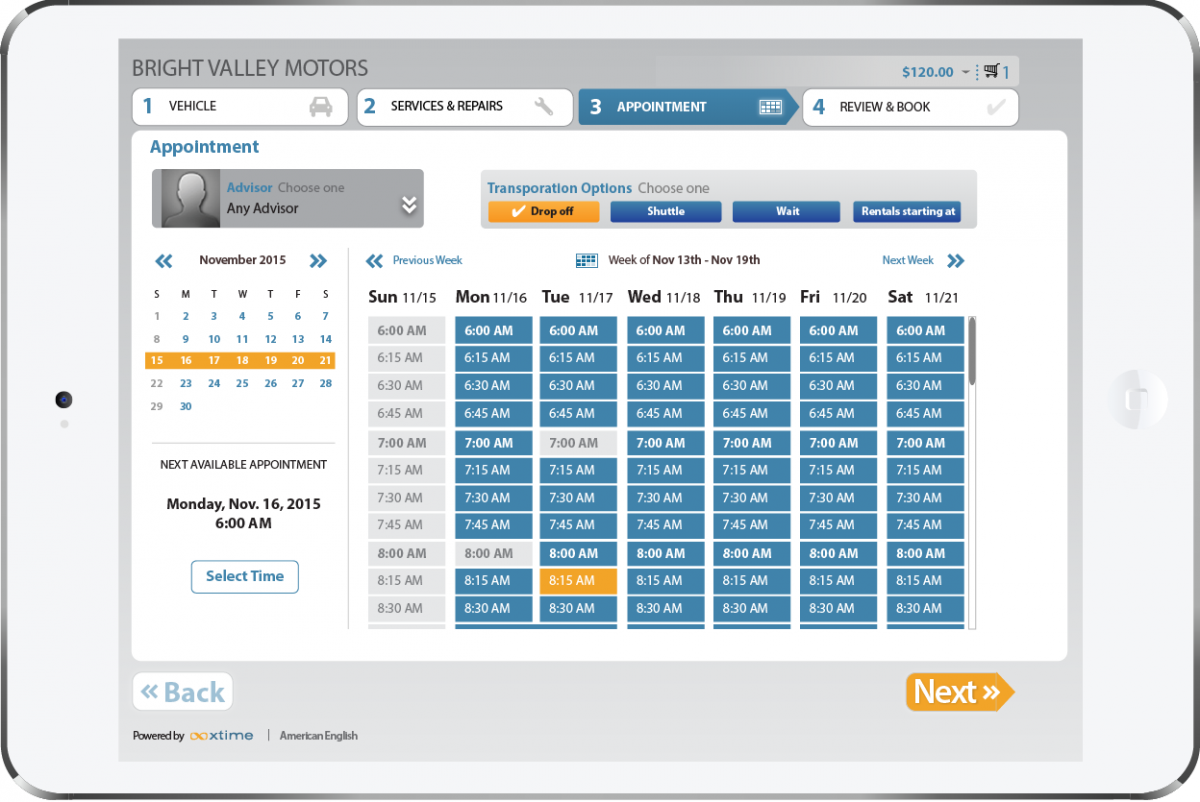 Ryan Mochal's Portfolio » Xtime First Service Appointment